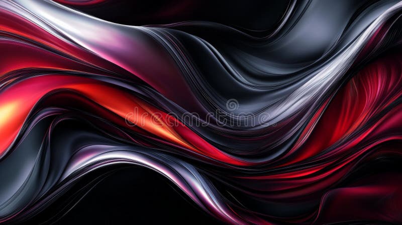 A Dramatic Abstract Wave Composition with Deep Black, Rich Burgundy ...