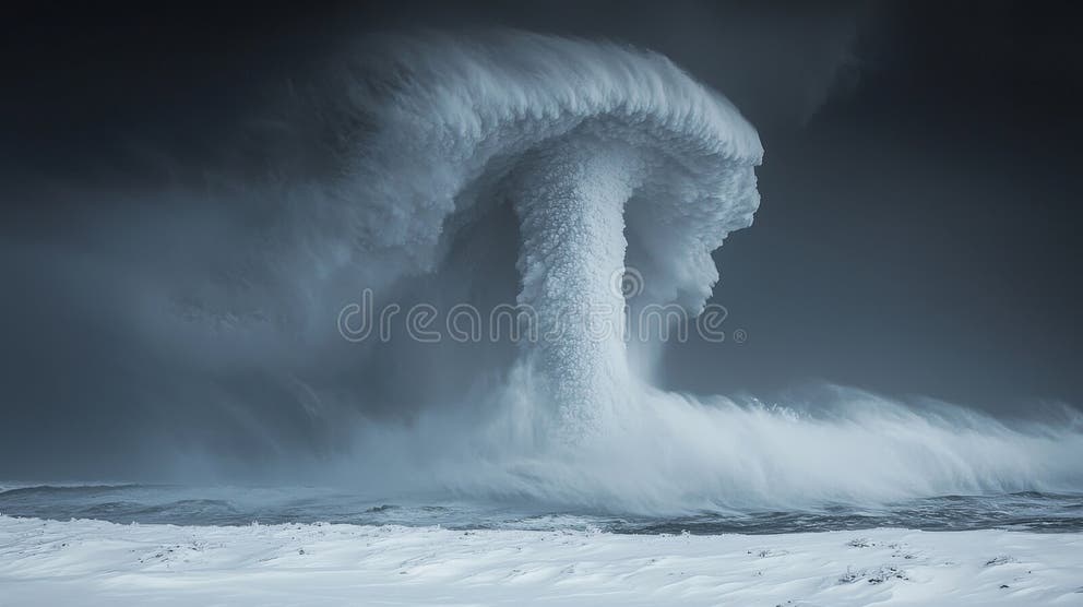 Dramatic Abstract Wave on the Sea Creating a Vortex Like Structure a ...