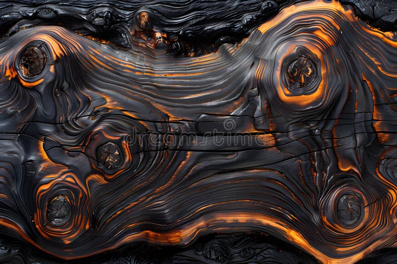 Abstract Vortex: Engraved Wood Texture with Fiery Orange Hues for ...