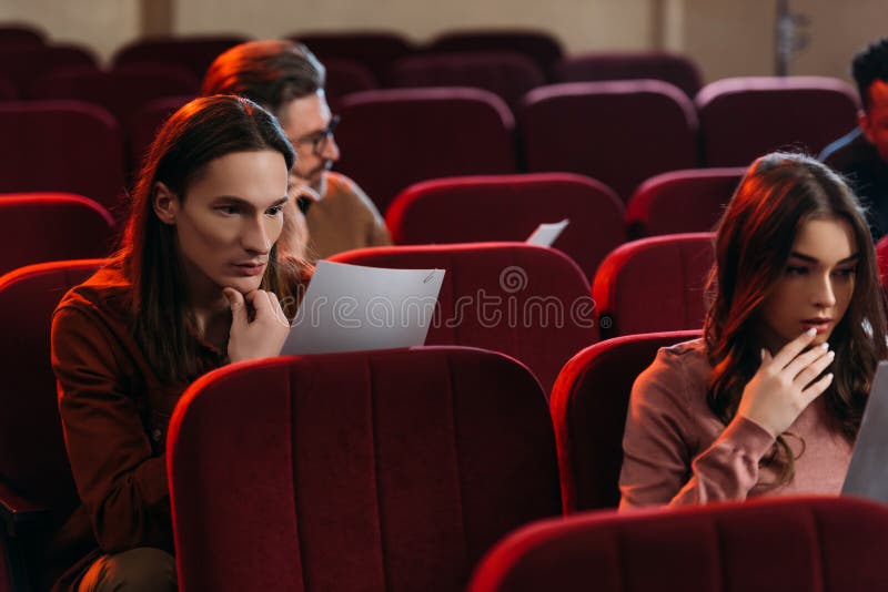 Actors and Actress Reading Scripts in Stock Image - Image of european ...