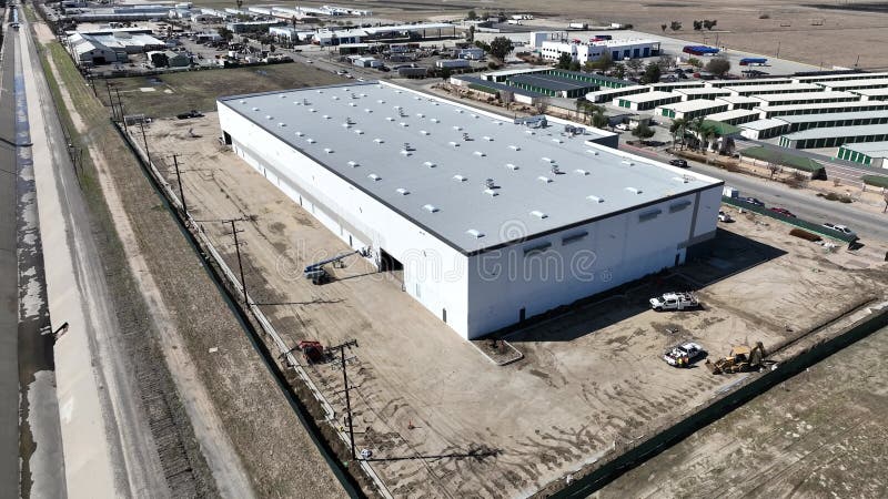 Drone Orbital Flight of Commercial Office Building Construction Site ...