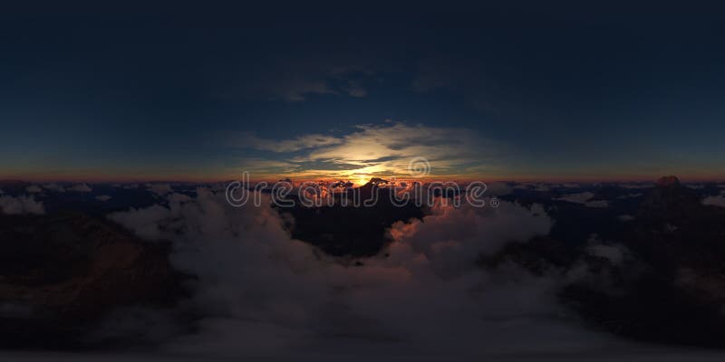 Dramatic Aerial Panorama of Clouds and Mountain Landscape. Nature ...