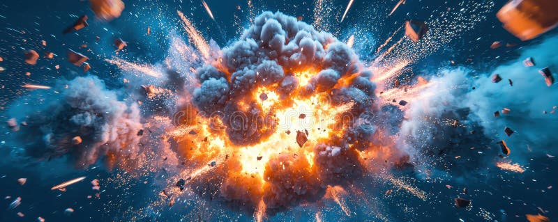 Dramatic Aerial View of Epic Urban Explosion Event with Dynamic Visuals ...