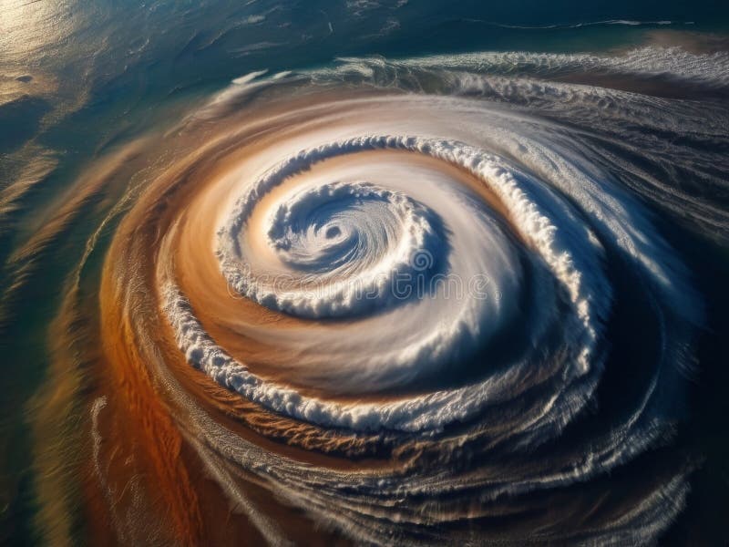 Dramatic Aerial View of a Powerful Hurricane. Stock Photo - Image of ...