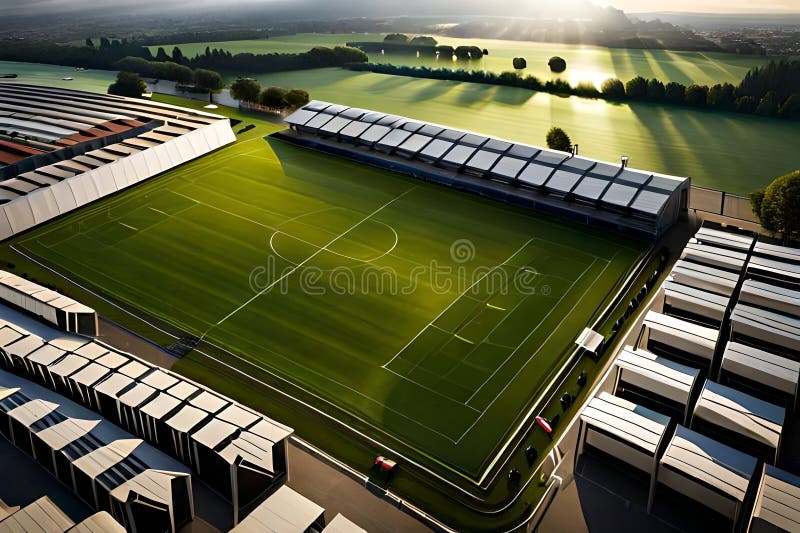 A Dramatic Aerial View of a Rugby Pitch, Showcasing the Intricate ...