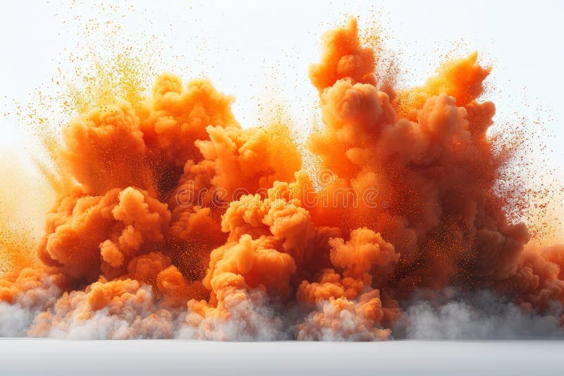 Dramatic Air Explosion with Intense Orange Flames and Billowing Smoke ...