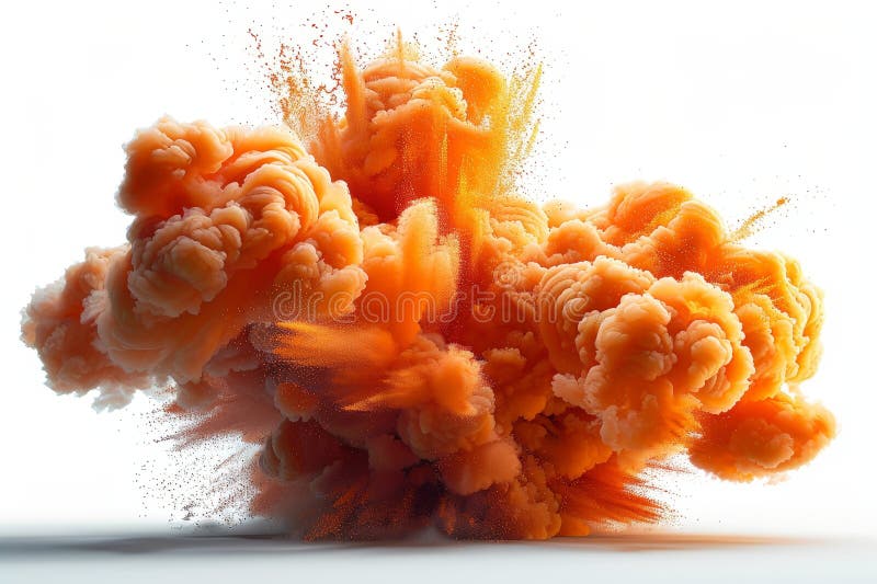 Dramatic Air Explosion with Intense Orange Flames and Thick Smoke on a ...