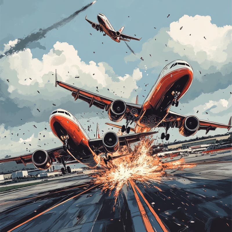Dramatic Airplane Collision Moment on Runway with Explosive Impact ...