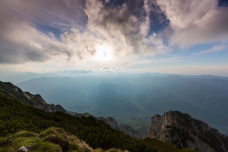 Dramatic Alpine Scenery in the Summer, in the Transylvanian Alps, with ...