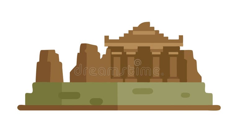 Dramatic Ancient Ruins Historic Sites Weathered Structures, Vector ...