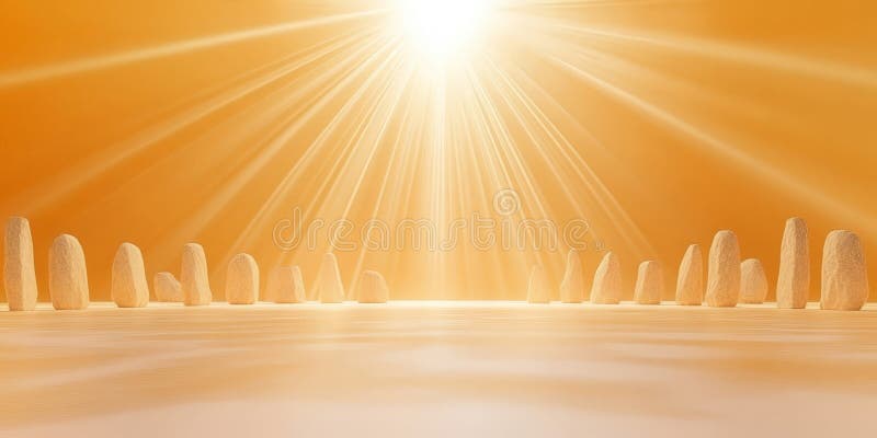 A Dramatic Ancient Stone Circle Stands Beneath a Golden Sky ...