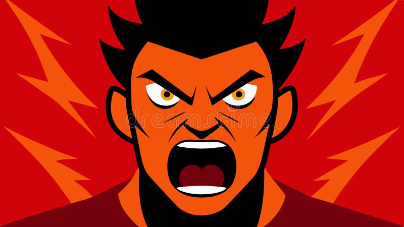 Dramatic Anger a Character with Deepset Furrowed Eyebrows and Glaring ...