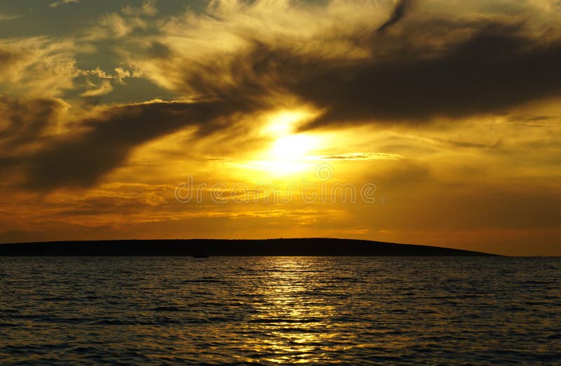 Dramatic, Apocalyptic Clouds on Sky at Beautiful Sea Sunset Stock Photo ...
