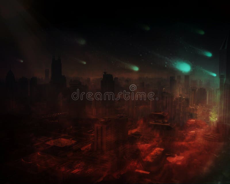 Dramatic Apocalyptic Scenario Stock Illustration - Illustration of ...
