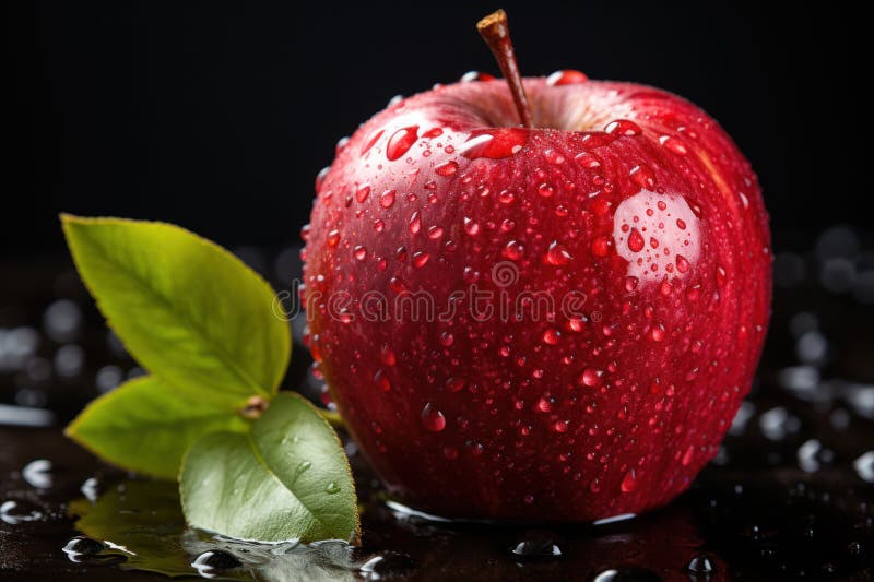 Dramatic Apple Splash: Apple on a Dark Background with Water Splash ...