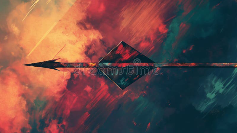 A Dramatic Arrow Against a Vibrant, Fiery Background, Symbolizing ...