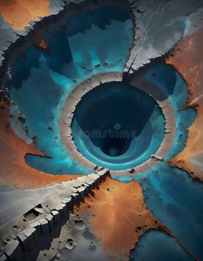 Dramatic Artistic Crater with Dark Shadows, Generative AI Stock ...