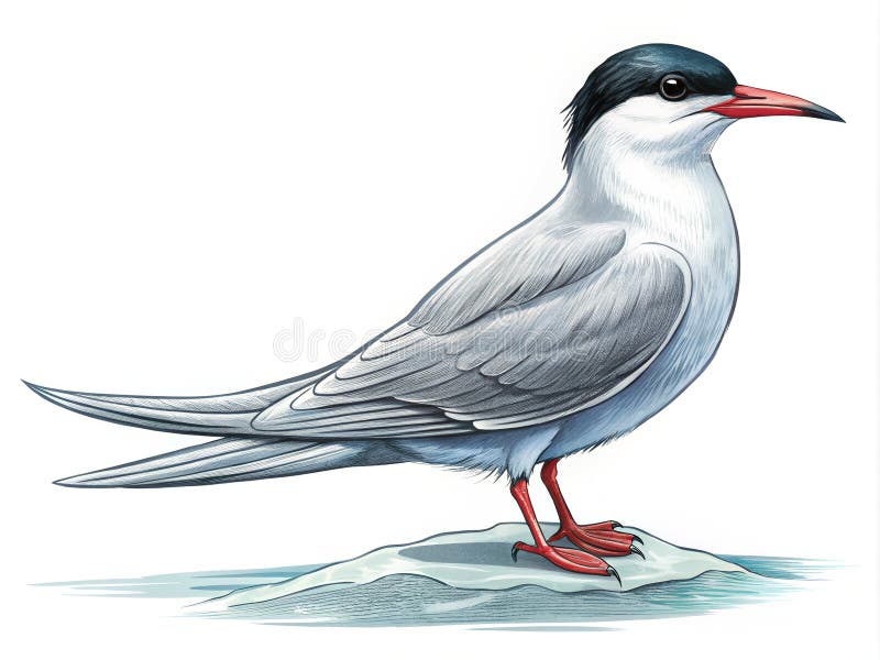 A Dramatic Artistic Illustration of an Arctic Tern Taking Flight ...