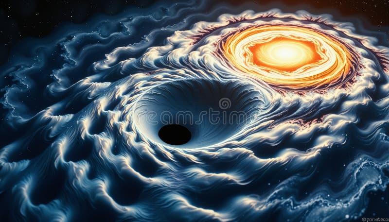 Cosmic Dance of Two Holes stock photo. Image of science - 352903926