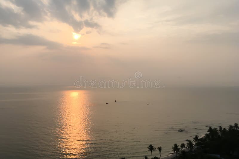 Dramatic Atmosphere Panorama View of Golden Sunrise Sky. Stock Photo ...