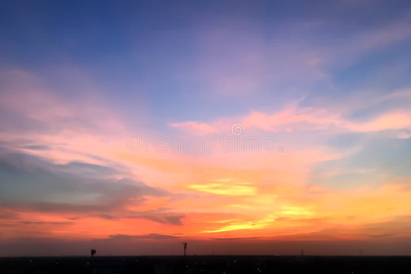 Dramatic Atmosphere Panorama View of Twilight Sky. Stock Image - Image ...