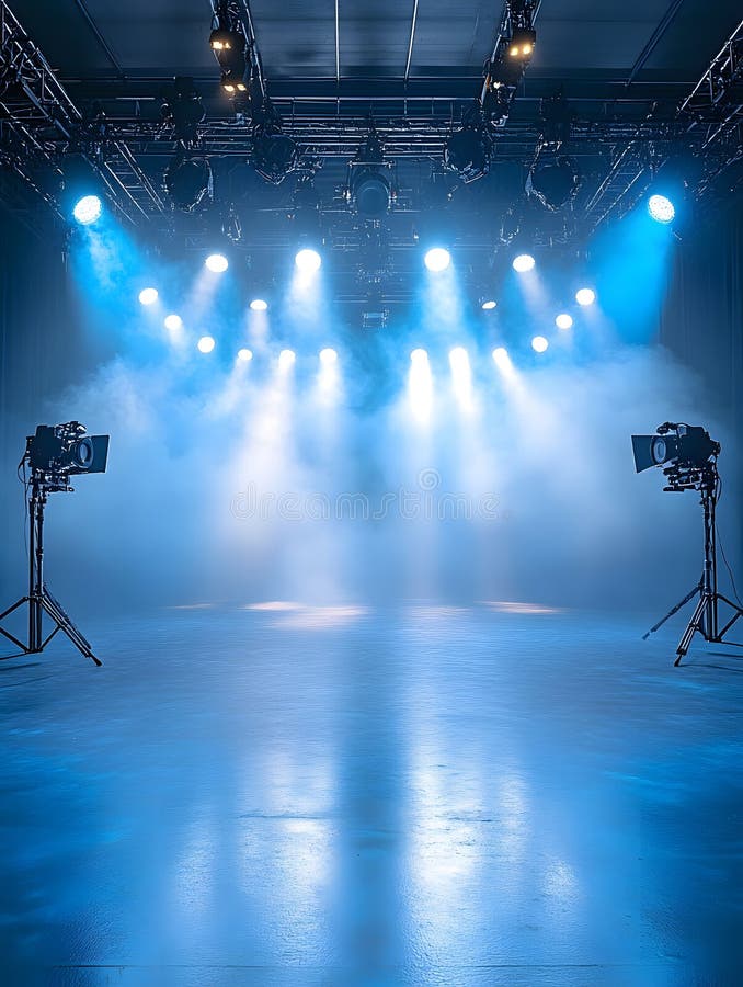 Dramatic Stage Spotlights stock image. Image of showcase - 360256895