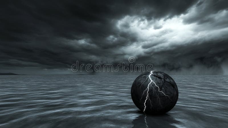 A Dramatic Backdrop of Dark Storm Clouds Above the Horizon Frames a ...