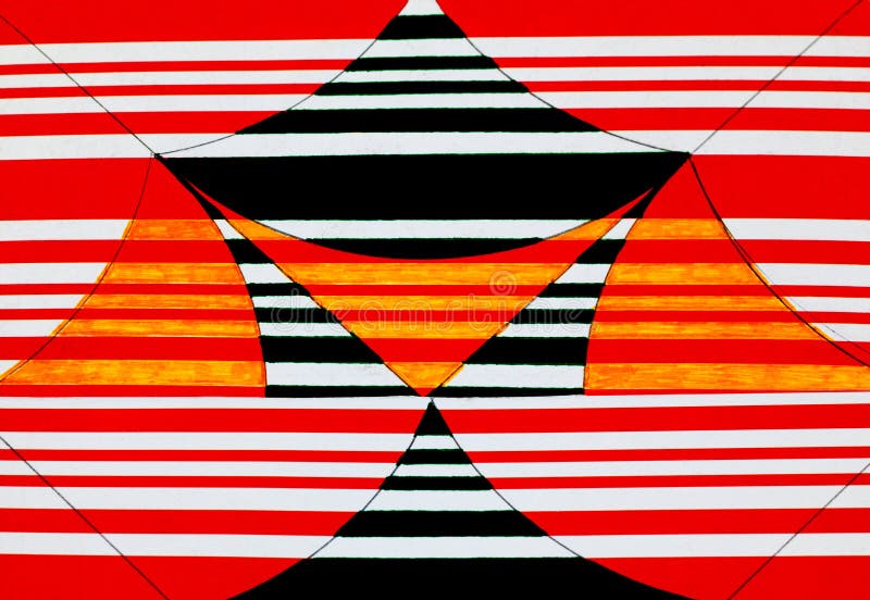 A Hand Colorured Abstract Pattern of Lines and Curves. Stock ...