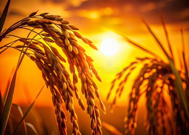 Dramatic Backlit Silhouette of Rice Grains a CloseUp Texture Study of a ...