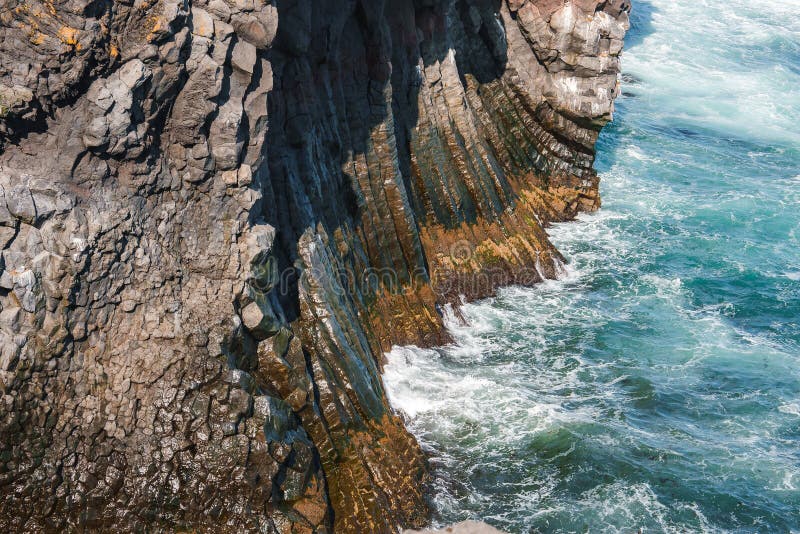 Dramatic Basalt Cliffs and Clear Blue Waters at Arnarstapi, Iceland ...