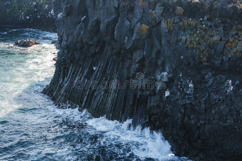 Dramatic Basalt Cliffs and Ocean Waves at Arnarstapi, Iceland Coastline ...