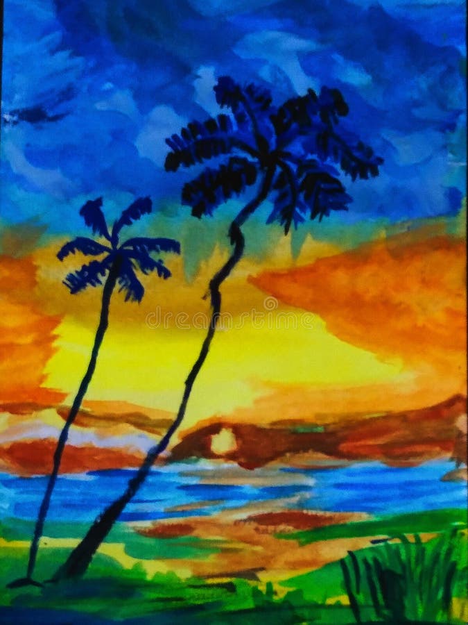 Dramatic beach-side scene stock photo. Image of golden - 165841582