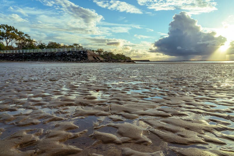 Dramatic Beach and Sky Scene Stock Image - Image of scenery, sand ...