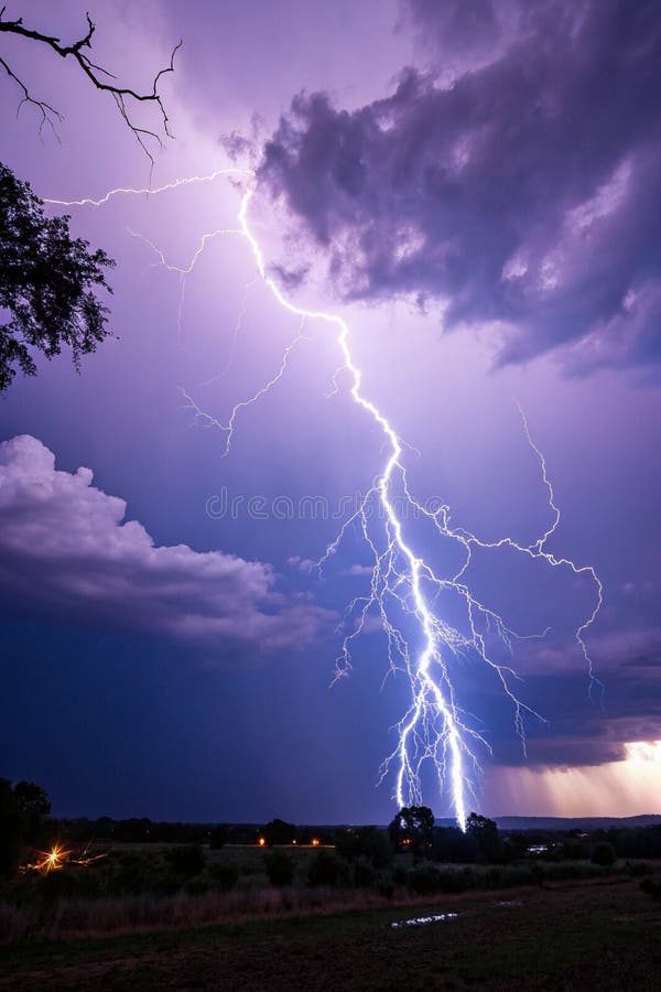 Purple Lightning Bolt stock illustration. Illustration of ...