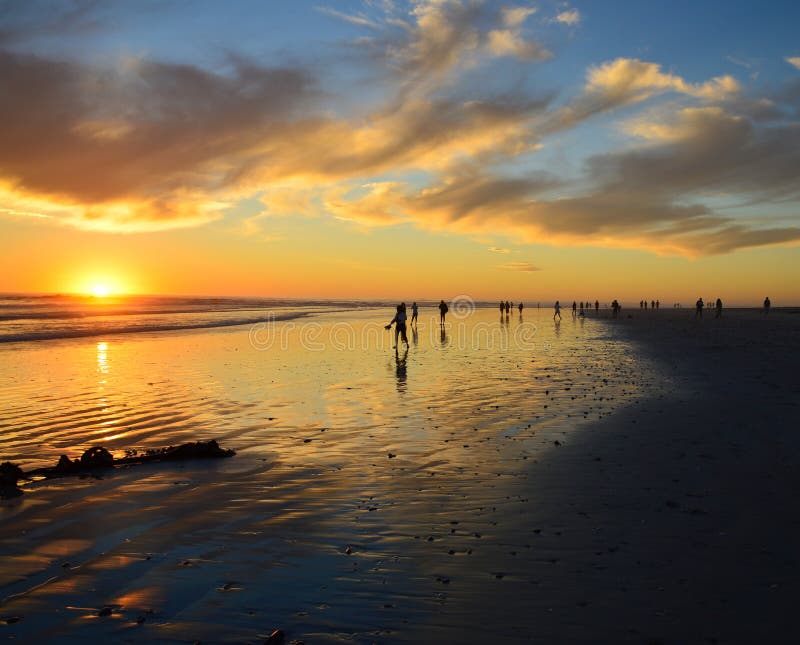 Dramatic and Beautiful Setting Sun at Sunset Beach Stock Photo - Image ...
