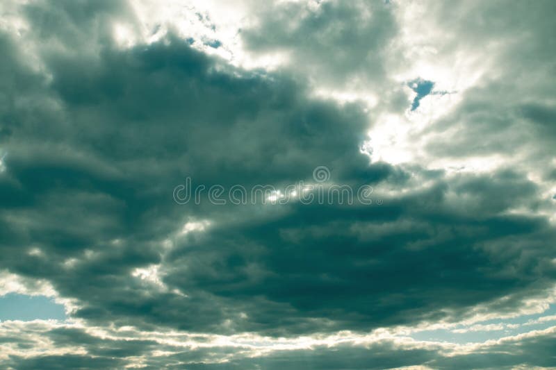 Dramatic Beautiful Sky with Overcast Clouds Hiding the Sun Stock Image ...