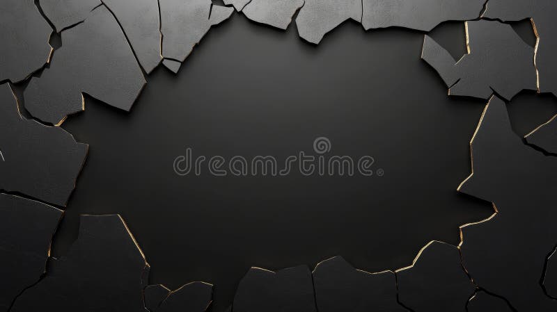 Dramatic Black Background with Central Hole or Void, an Abstract and ...