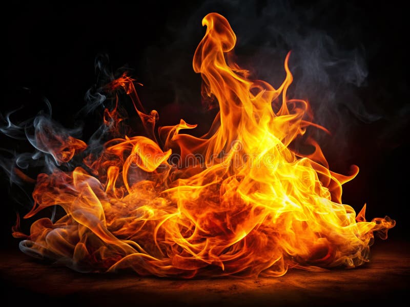 Dramatic Black Background Display Featuring Abstract Fire Flames and ...