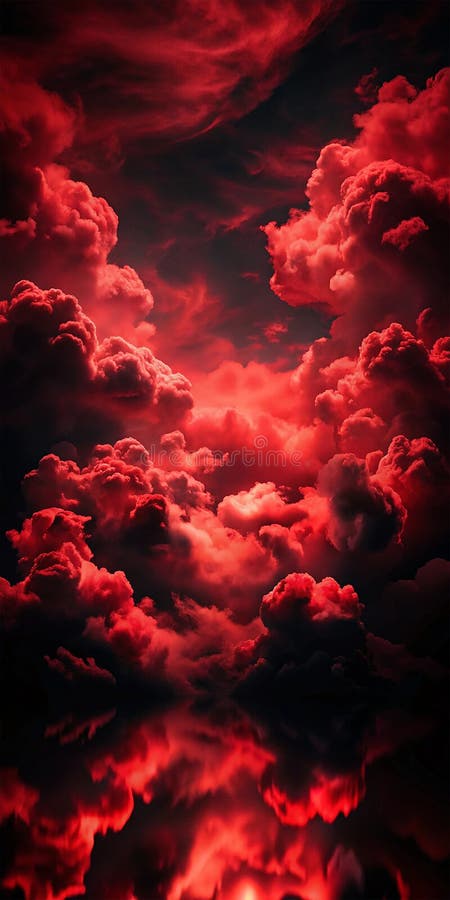 Dramatic Black Background with Red Clouds Stock Illustration ...