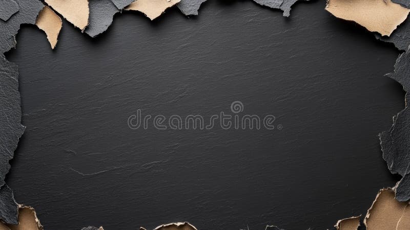 Dramatic Black Background with Torn Paper Effect and Ample Copy Space ...
