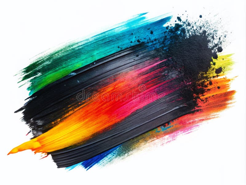 Dramatic Black Brush Stroke Banner a Versatile Abstract Grunge ...