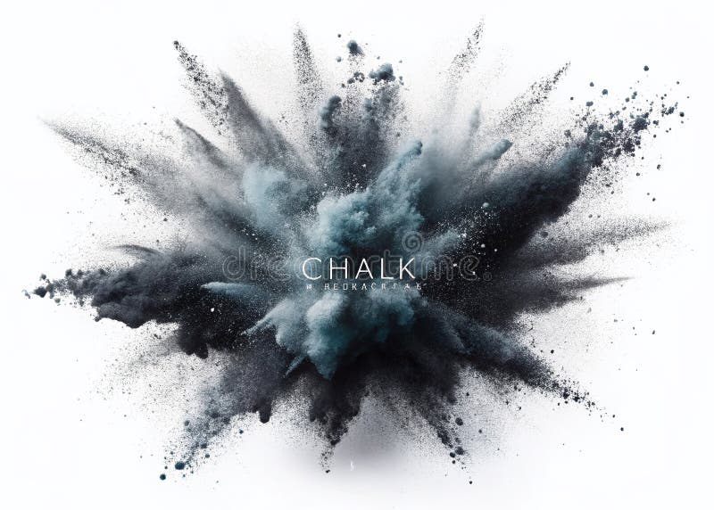 Dramatic Black Chalk Explosion Against a Blank Canvas a Powerful Visual ...