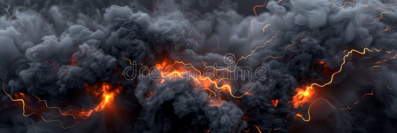 Dramatic Black Clouds, Smoke and Lightning for Pattern Background ...