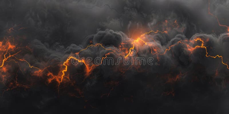 Dramatic Black Clouds, Smoke and Lightning for Pattern Background ...