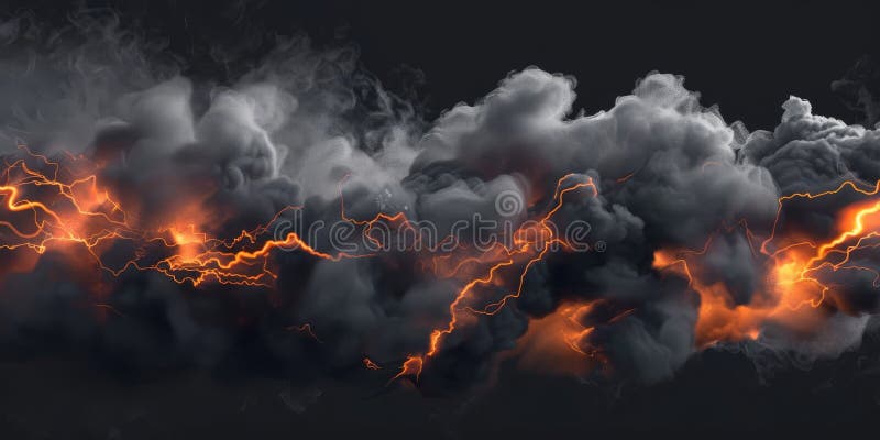 Dramatic Black Clouds, Smoke and Lightning for Pattern Background ...