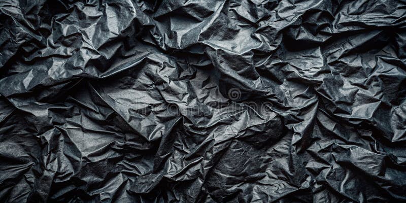 Dramatic Black Crumpled Paper Texture Background a Photorealistic ...