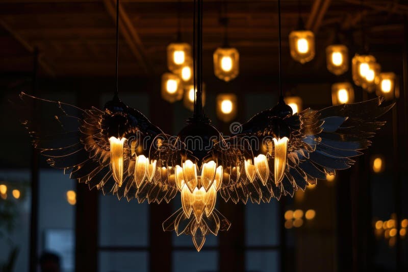 Dramatic Black Eagle Bird Lights. Generate Ai Stock Image - Image of ...