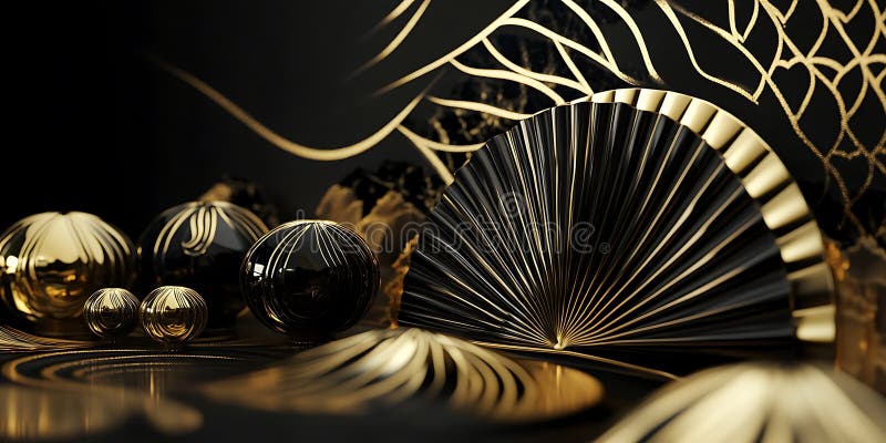 Dramatic BlackandGold Wallpaper with Bold Ornate Patterns for Luxurious ...