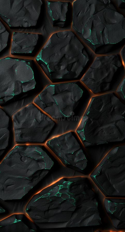 Dramatic Black and Green Hexagonal Pattern Background Stock ...