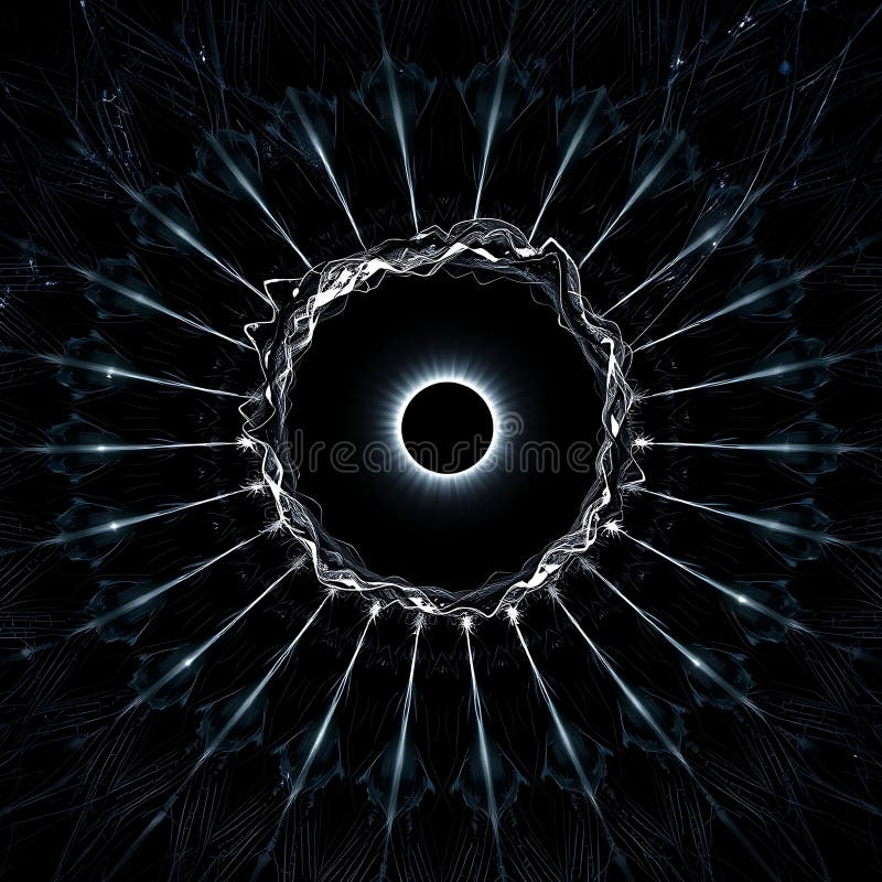 A Dramatic Black Hole Bending Light in Intricate Patterns Stock Illustration - Illustration of ...